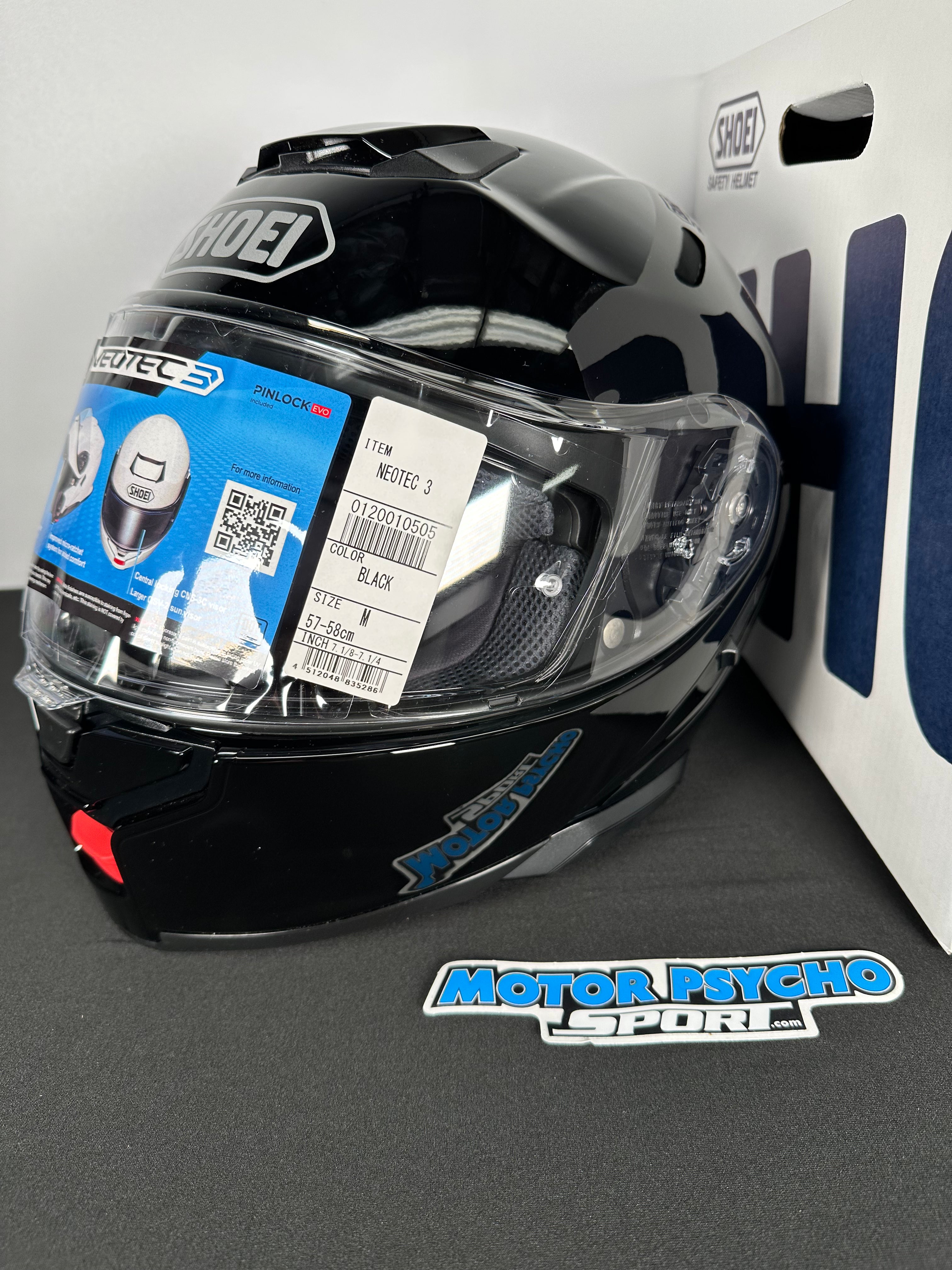 Shoei Neotec 3 Modular Helmet - Gloss Black - Size Medium - USED / OPE ...