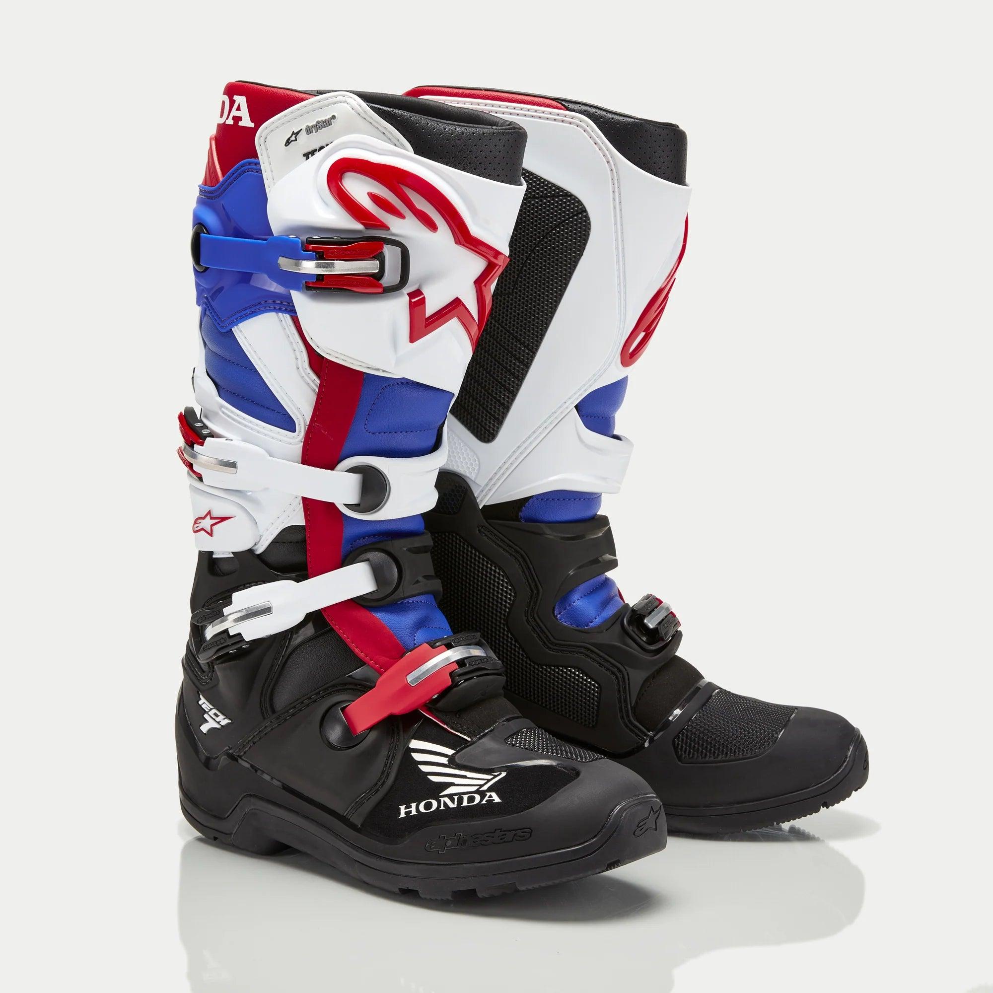 Alpinestars Honda Tech 7 Enduro Drystar Boots - Black/White/Blue/Brigh ...